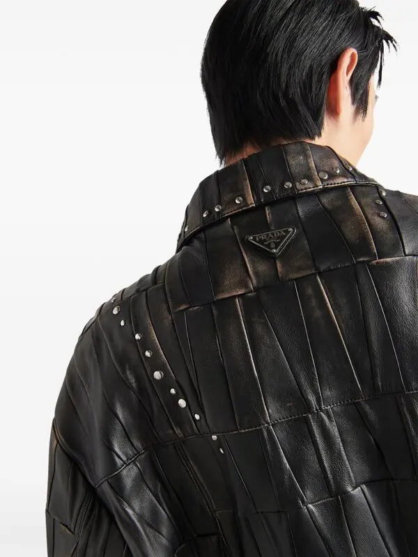 Prada Studded Leather Jacket - Black | Editorialist