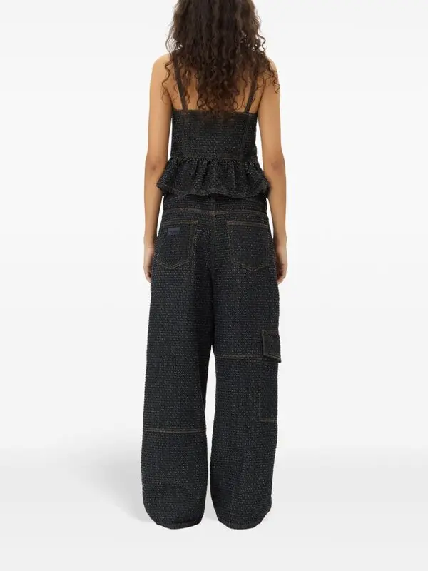 GANNI Fluffy Wide-leg Jeans