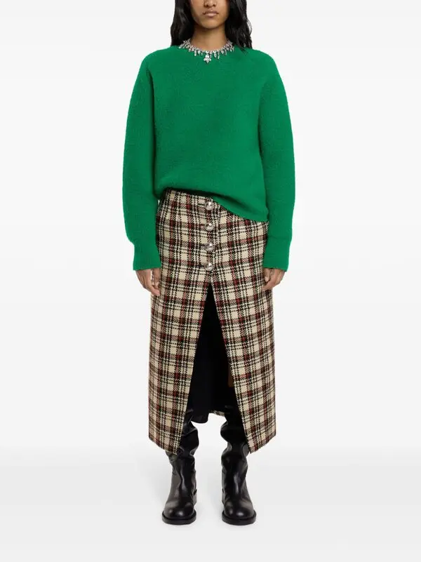 Rabanne Tartan-pattern Midi Skirt
