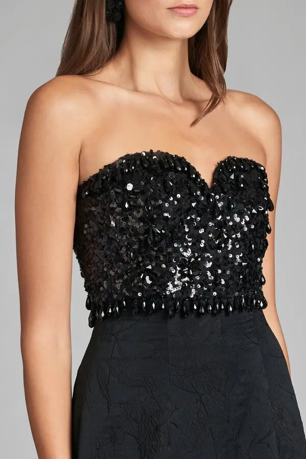 Sachin & Babi Lillian Jacquard Cloque Gown