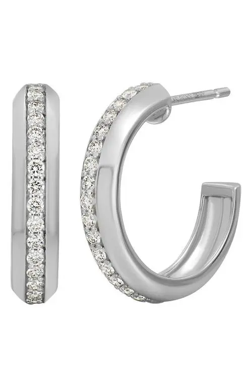 Bony Levy Gatsby Pavé Diamond Hoop Earrings - 18k White Gold