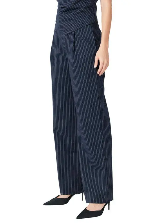 Endless Rose Stripe Pleated High-waisted Pants