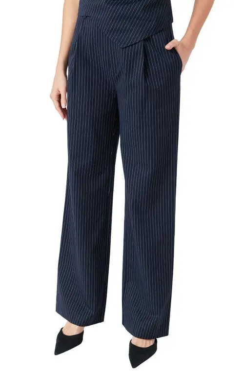 Endless Rose Stripe Pleated High-waisted Pants