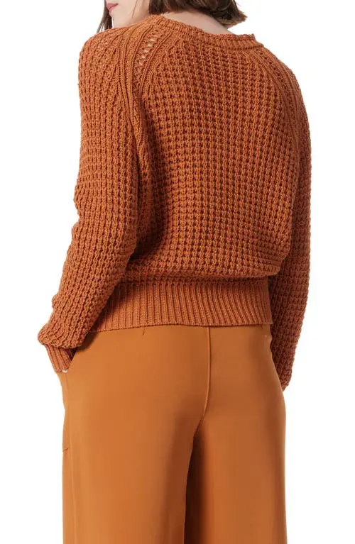 DO BY DEE OCLEPPO Waffle Knit Crewneck Sweater - Sugar Almond
