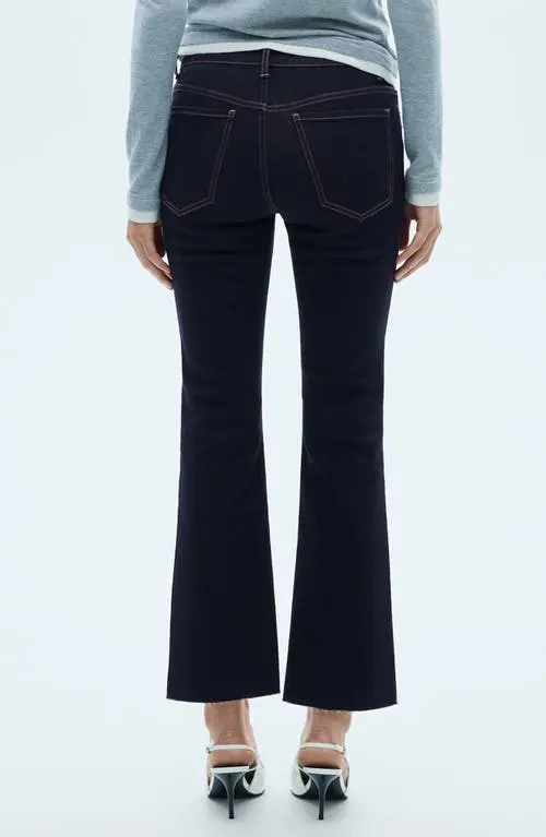 Mango Sienna Crop Flare Jeans - Open Blue
