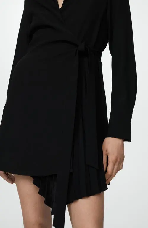 Mango Long-sleeve Wrap Shirtdress