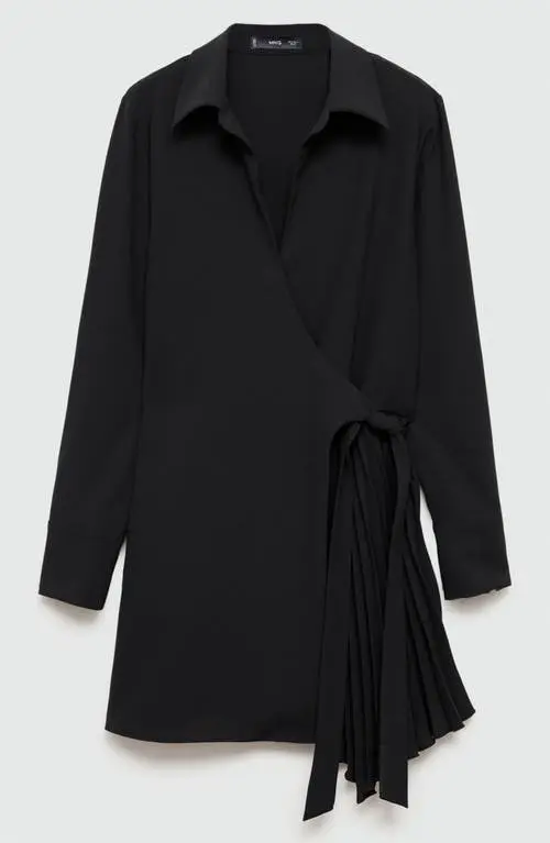 Mango Long-sleeve Wrap Shirtdress