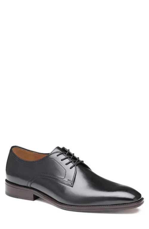 Johnston & Murphy Sullivan Plain Toe Derby - Black Italian Calfskin