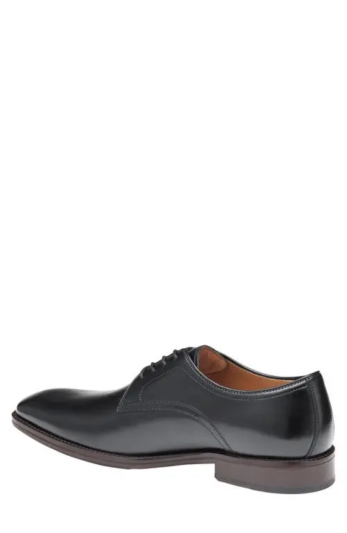 Johnston & Murphy Sullivan Plain Toe Derby - Black Italian Calfskin