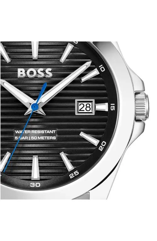 BOSS Stainless Steel Bracelet Watch - Silver/black