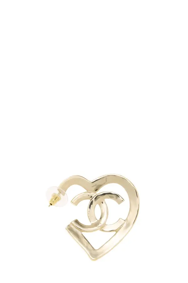 Chanel Cc Open Heart Earrings