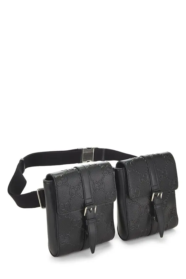 Gucci Embossed Gg Double Pouch Belt Bag