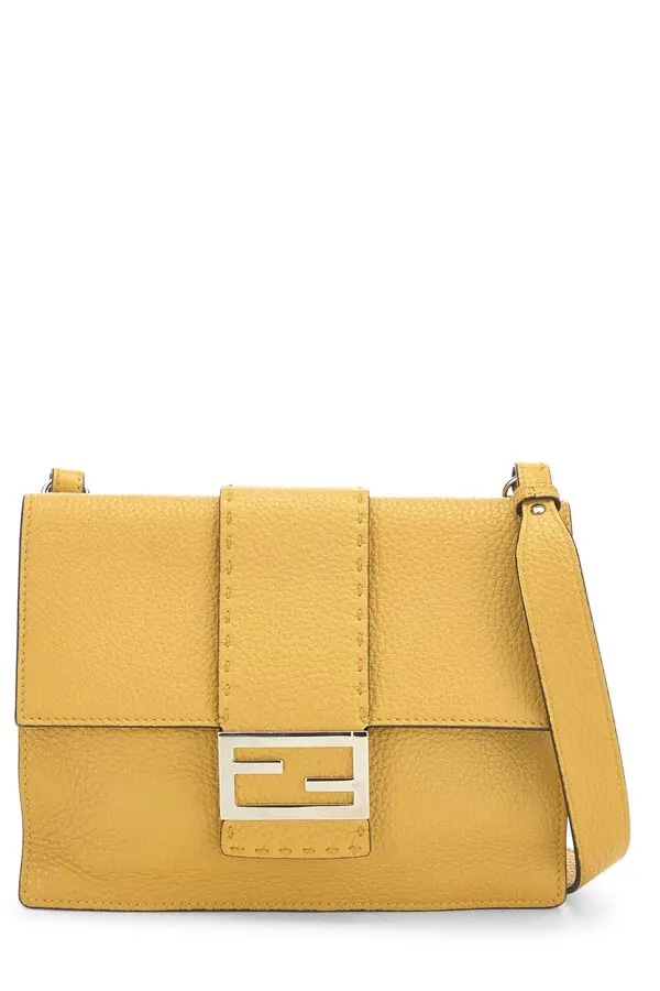 Fendi Leather Flat Baguette Mini