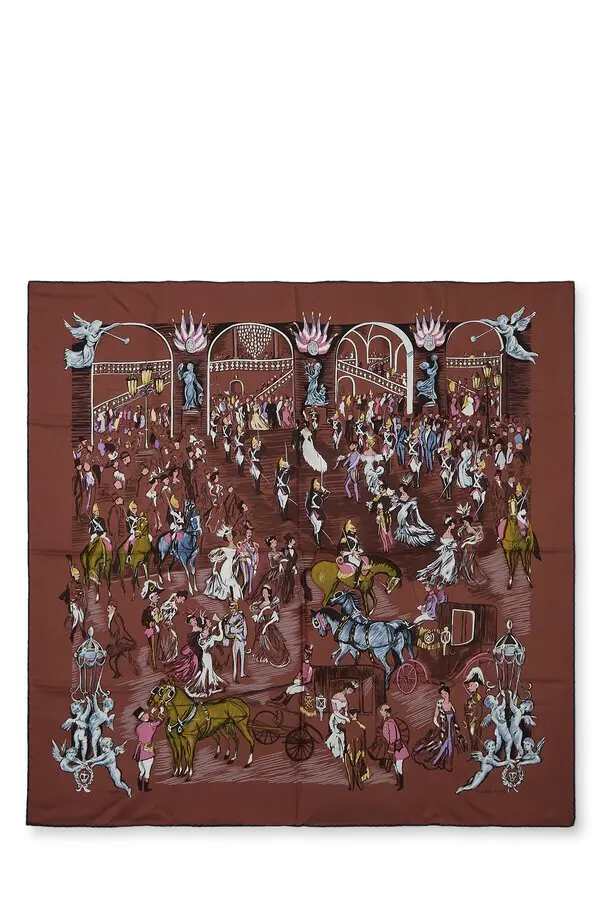 Hermès Multicolor 'soirée De Gala' Silk Scarf 90