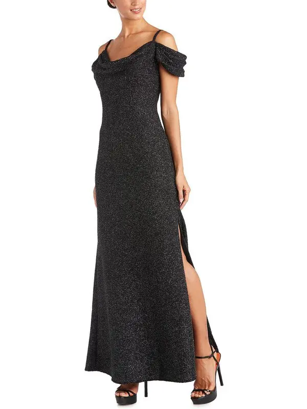 Nw Nightway Drapey Maxi Evening Dress In Black - 63% Off | Editorialist