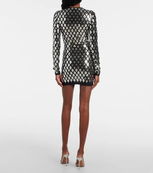 Rabanne Studded Jersey Mini Dress