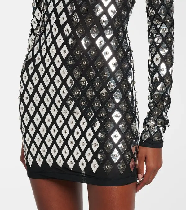 Rabanne Studded Jersey Mini Dress