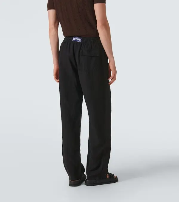 Vilebrequin Pacha Linen Wide-leg Pants - Black