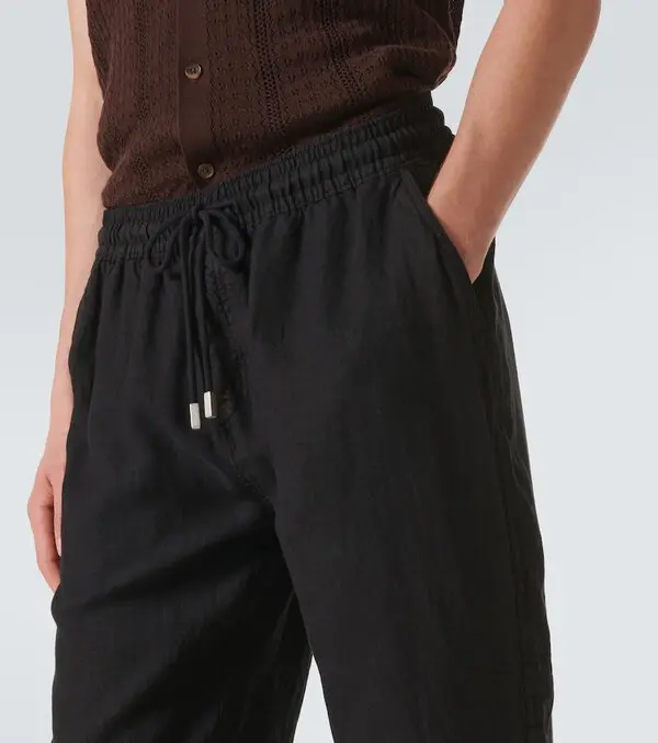 Vilebrequin Pacha Linen Wide-leg Pants - Black