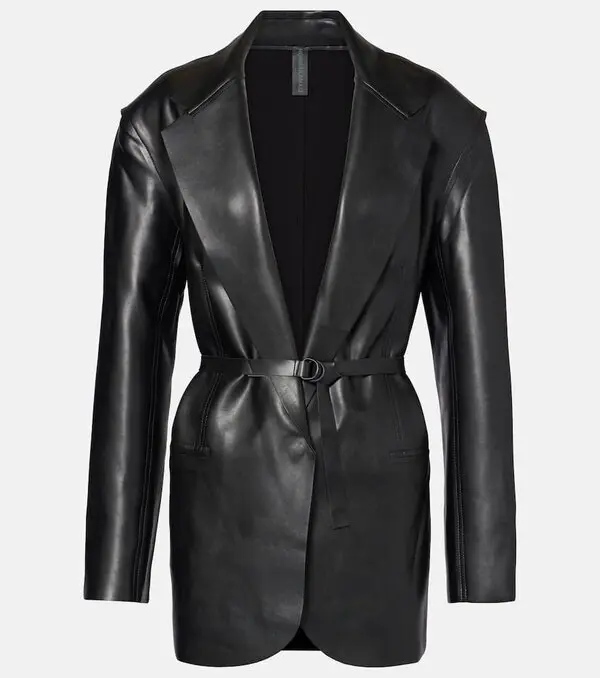 Norma Kamali Oversized Faux Leather Blazer