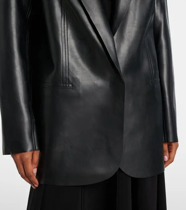 Norma Kamali Oversized Faux Leather Blazer