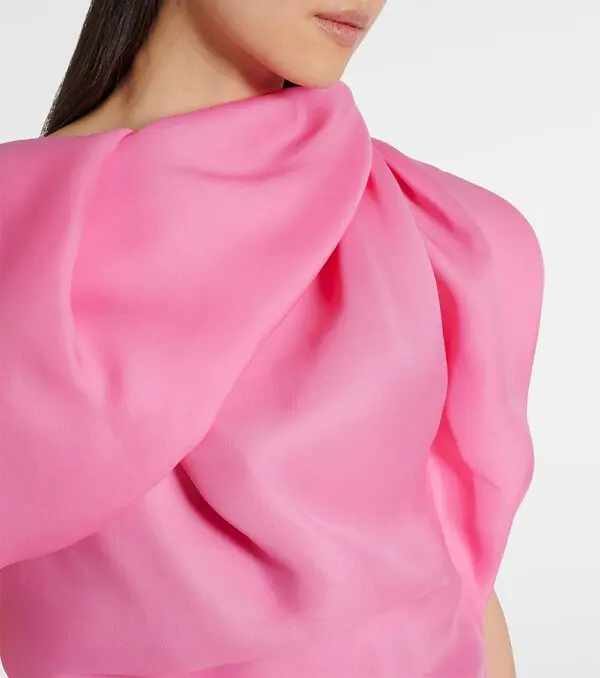 Dries Van Noten Draped Silk Satin Top