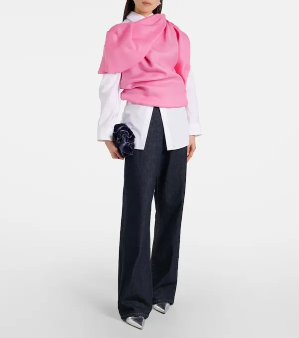 Dries Van Noten Draped Silk Satin Top