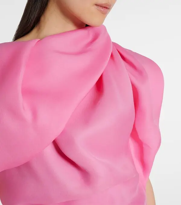 Dries Van Noten Draped Silk Satin Top