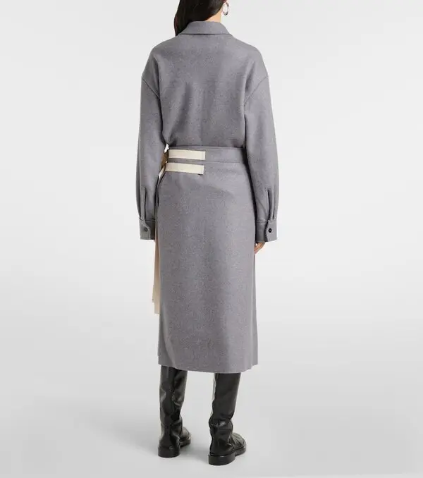 JIL SANDER Wool-blend Wrap Skirt - Grey