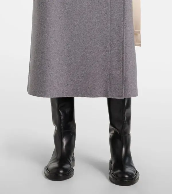 JIL SANDER Wool-blend Wrap Skirt - Grey