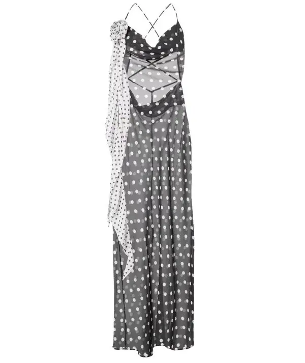 BANANHOT Priya Polka-dot Maxi Dress
