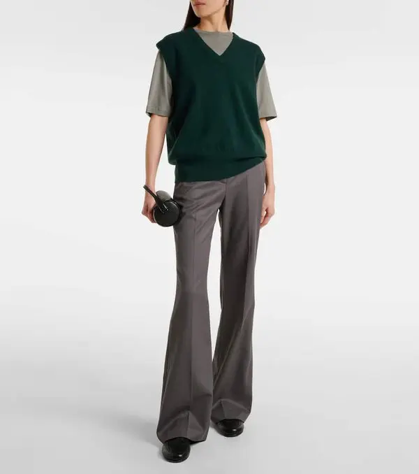 THE FRANKIE SHOP Lyra Flared Trousers - Green