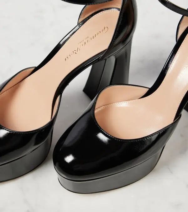 GIANVITO ROSSI Bessie 100 Patent Leather Platform Pumps - Black