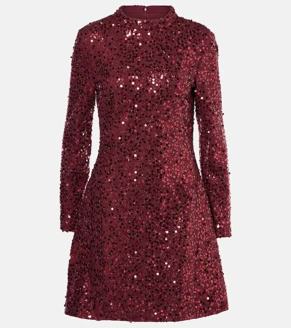 Simkhai Safia Sequined Minidress - Burgundy