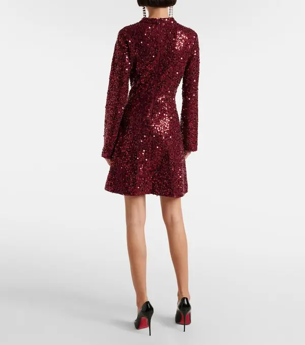 Simkhai Safia Sequined Minidress - Burgundy