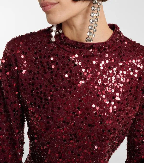 Simkhai Safia Sequined Minidress - Burgundy
