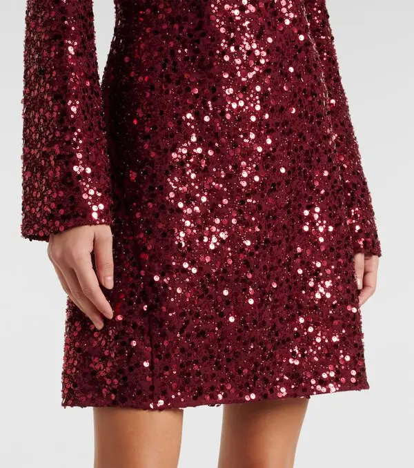 Simkhai Safia Sequined Minidress - Burgundy