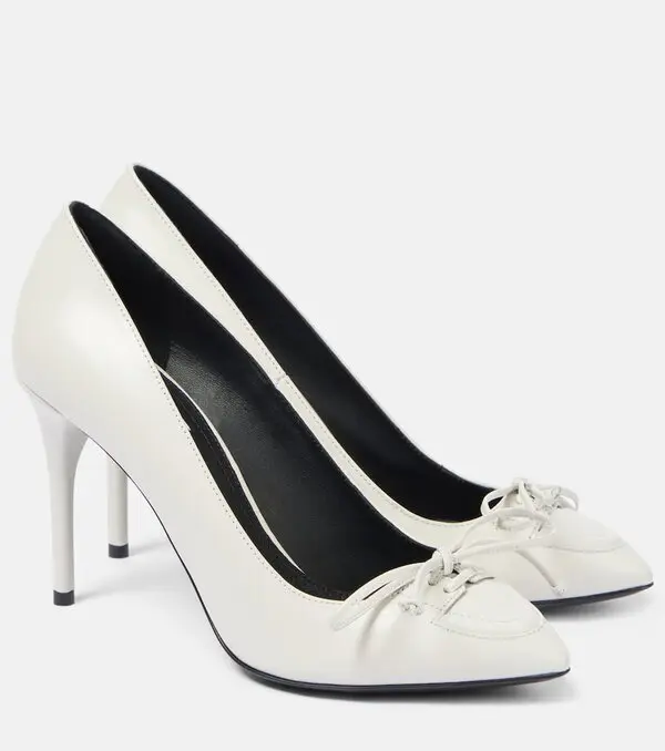 Alaïa 90 Bow-detail Leather Pumps - White