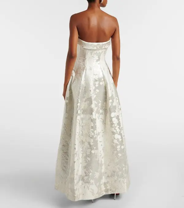Simkhai Octavia Lamé Jacquard Corset Gown
