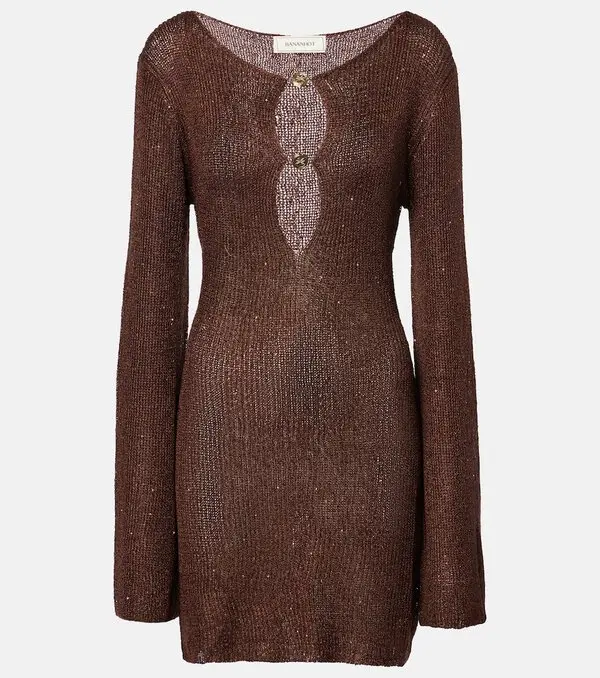 BANANHOT Candy Sequin Mini Dress - Brown