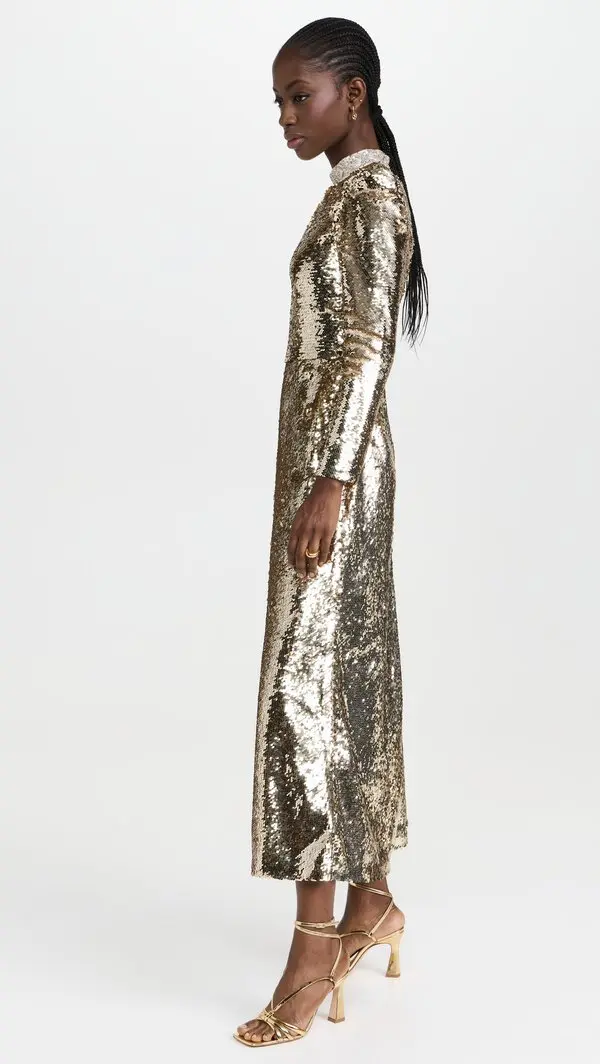 white christmas dresses Maya Champagne Floral Embellished Tulle Overlay with Slip Maxi Dress – Maya  Deluxe main image 0