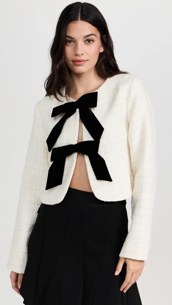 Line & Dot Kinzie Metallic Tweed Top