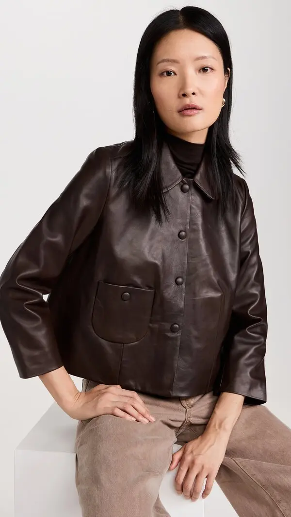 Ba&sh Milos Leather Jacket - Marron