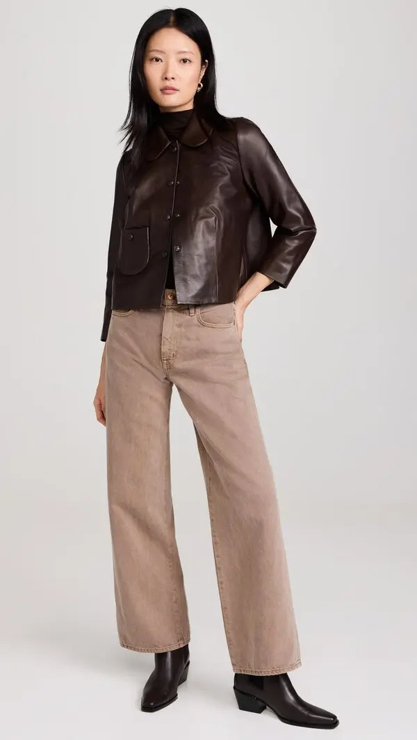 Ba&sh Milos Leather Jacket - Marron