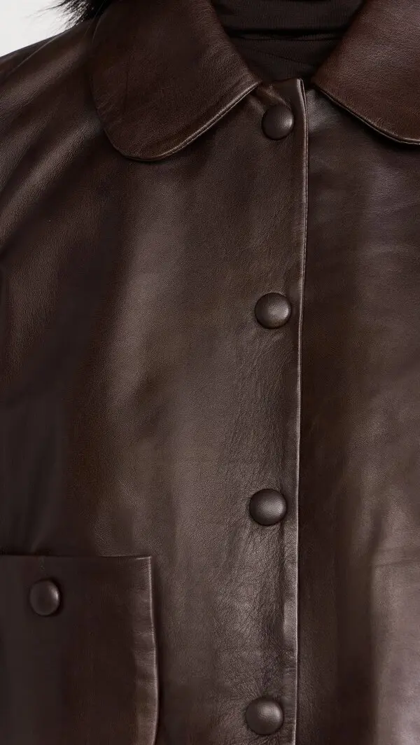 Ba&sh Milos Leather Jacket - Marron
