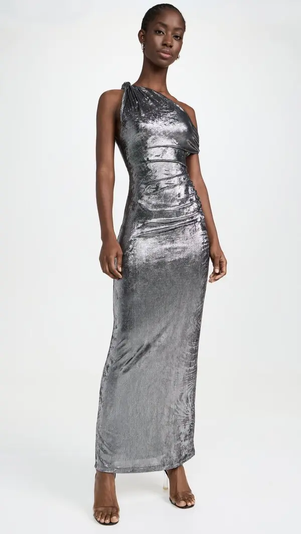 sachin and babi light blue dress Jovani D5609 Glamorous Metallic Evening Gown Size 00 Color Silver