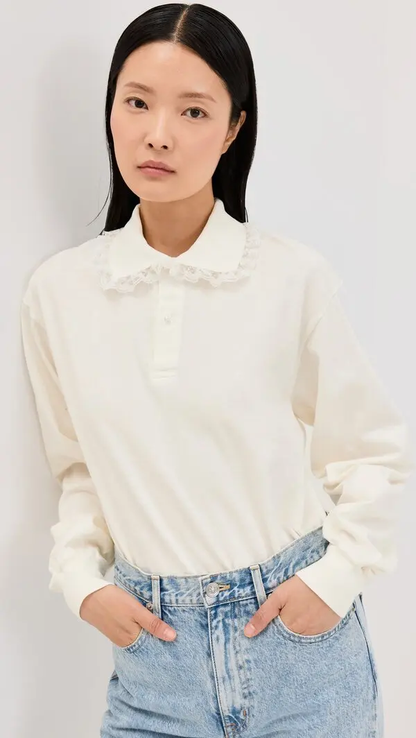 TANNER FLETCHER Cletus Lace-trimmed Polo Shirt