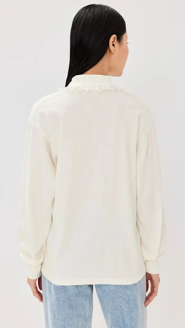 TANNER FLETCHER Cletus Lace-trimmed Polo Shirt