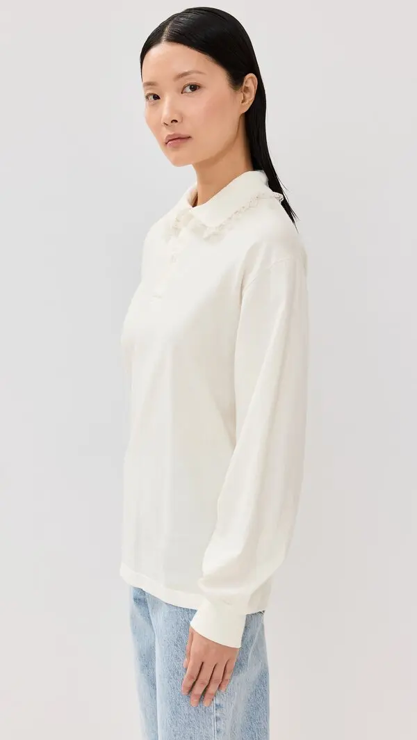 TANNER FLETCHER Cletus Lace-trimmed Polo Shirt