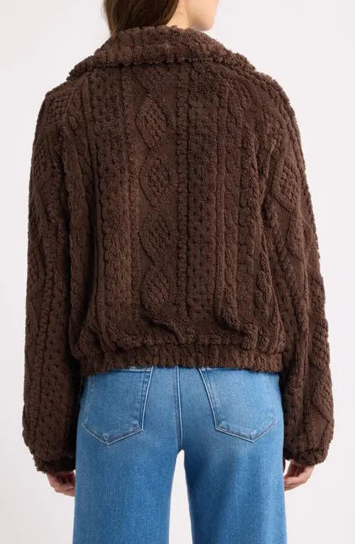 THREAD & SUPPLY Cable Stitch Fleece Jacket